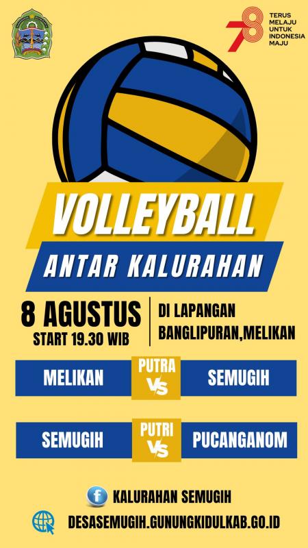 PERTANDINGAN BOLA VOLI ANTAR KALURAHAN PUTRI DAN PUTRA DALAM RAN